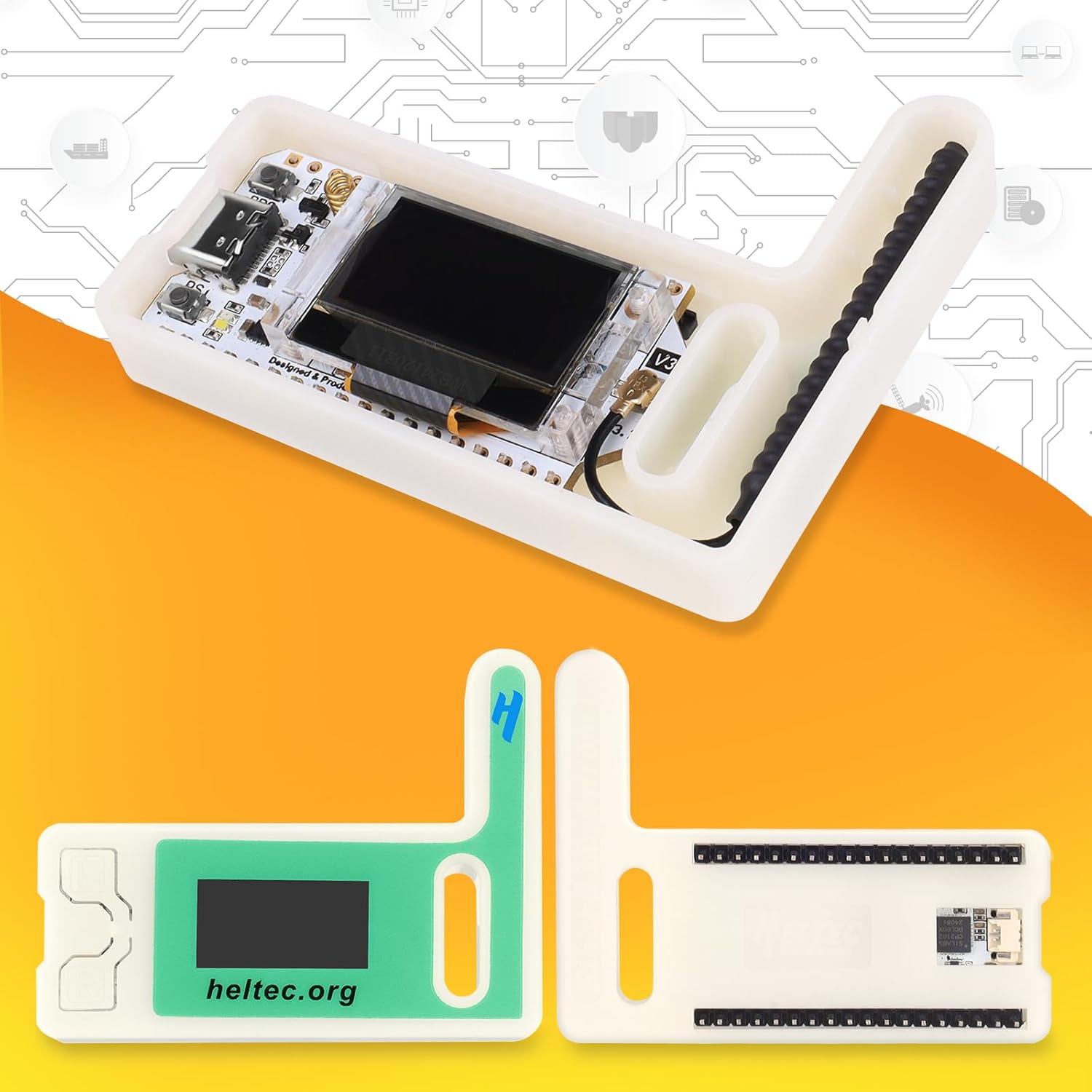 2 Pack ESP32 LoRa V3 Module with 3000mAh Battery & Antenna – Meshnology