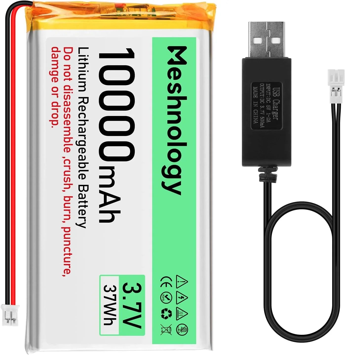 3.7V LiPo Battery 3.7V 10000mAh LiPo Battery With Protection Circuit ...