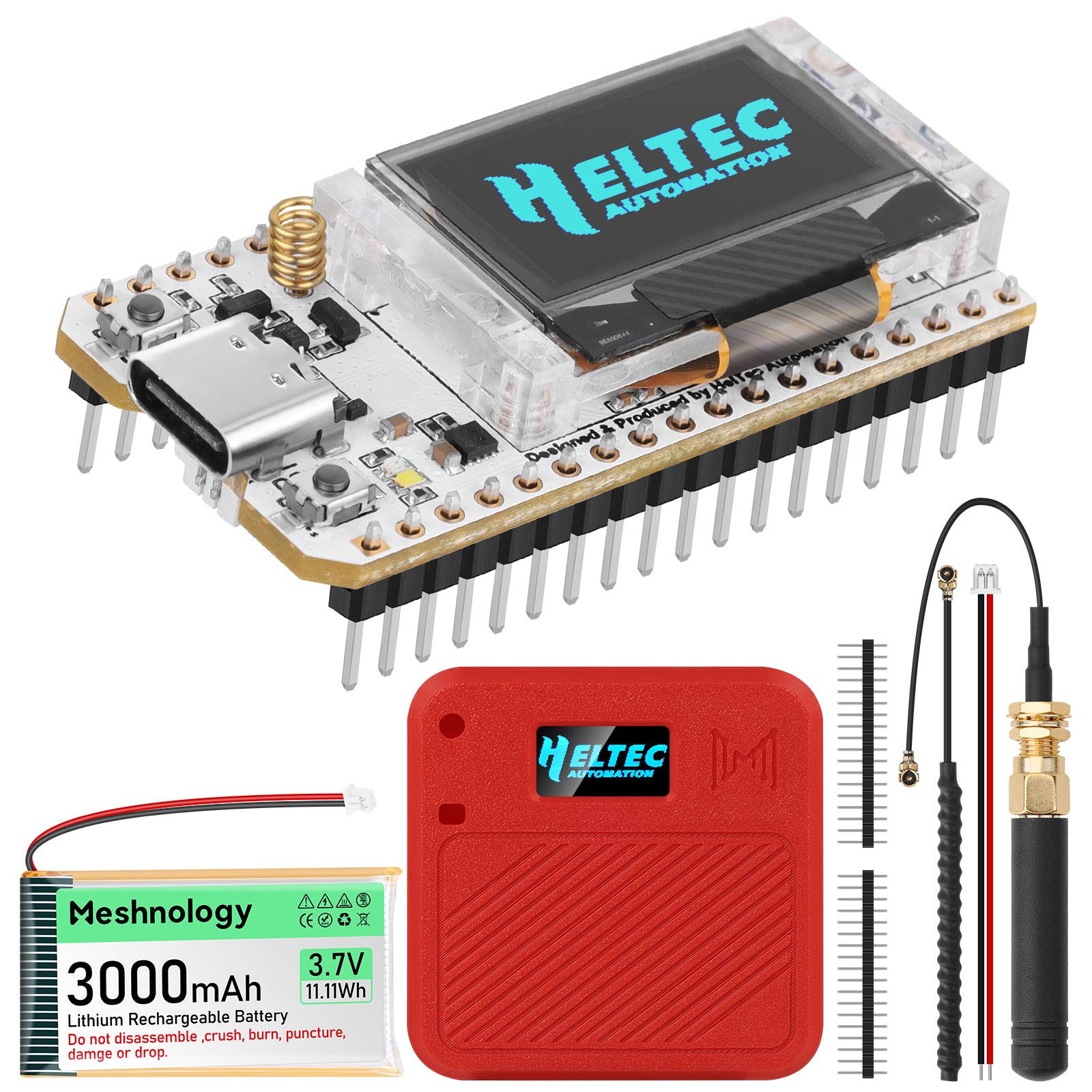 N32 - Heltec ESP32 LoRa V3 Develop Node Kit - 3000mAh Battery + 3D-Pri ...