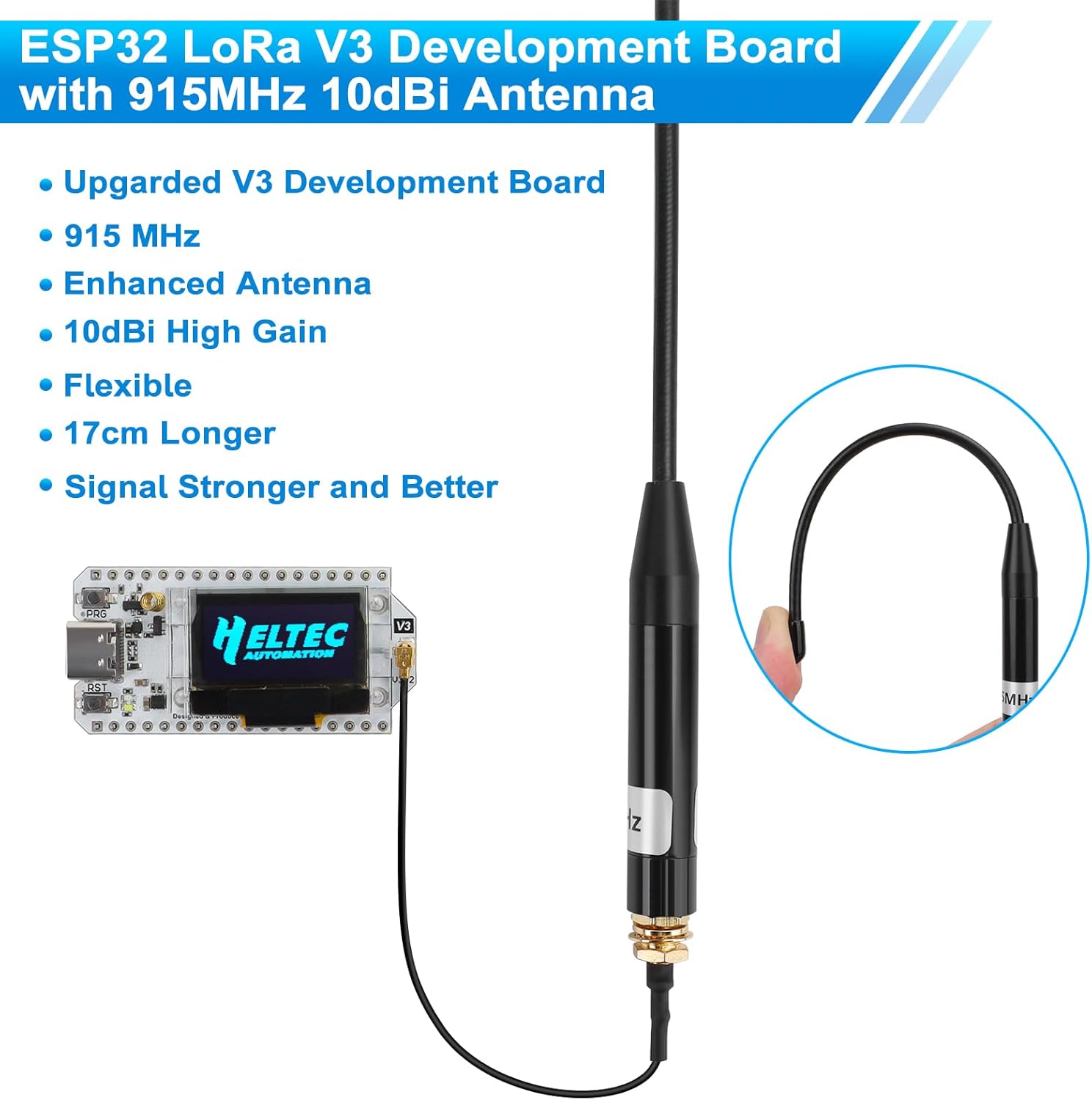 ESP32 LoRa V3 Board 915MHz SX1262 & 10dBi SMA Antenna for IoT – Meshnology