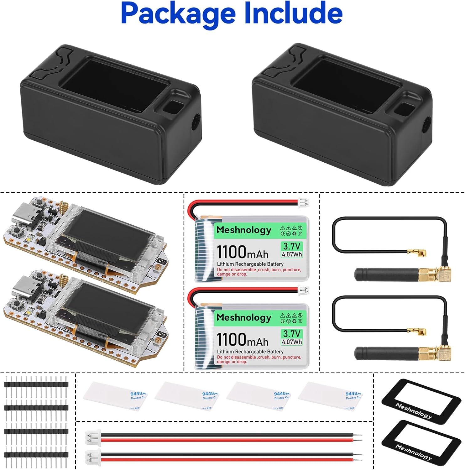 Heltec ESP32 LoRa V3 Node Meshtastic Kit with 1100mAh Battery & Case ...