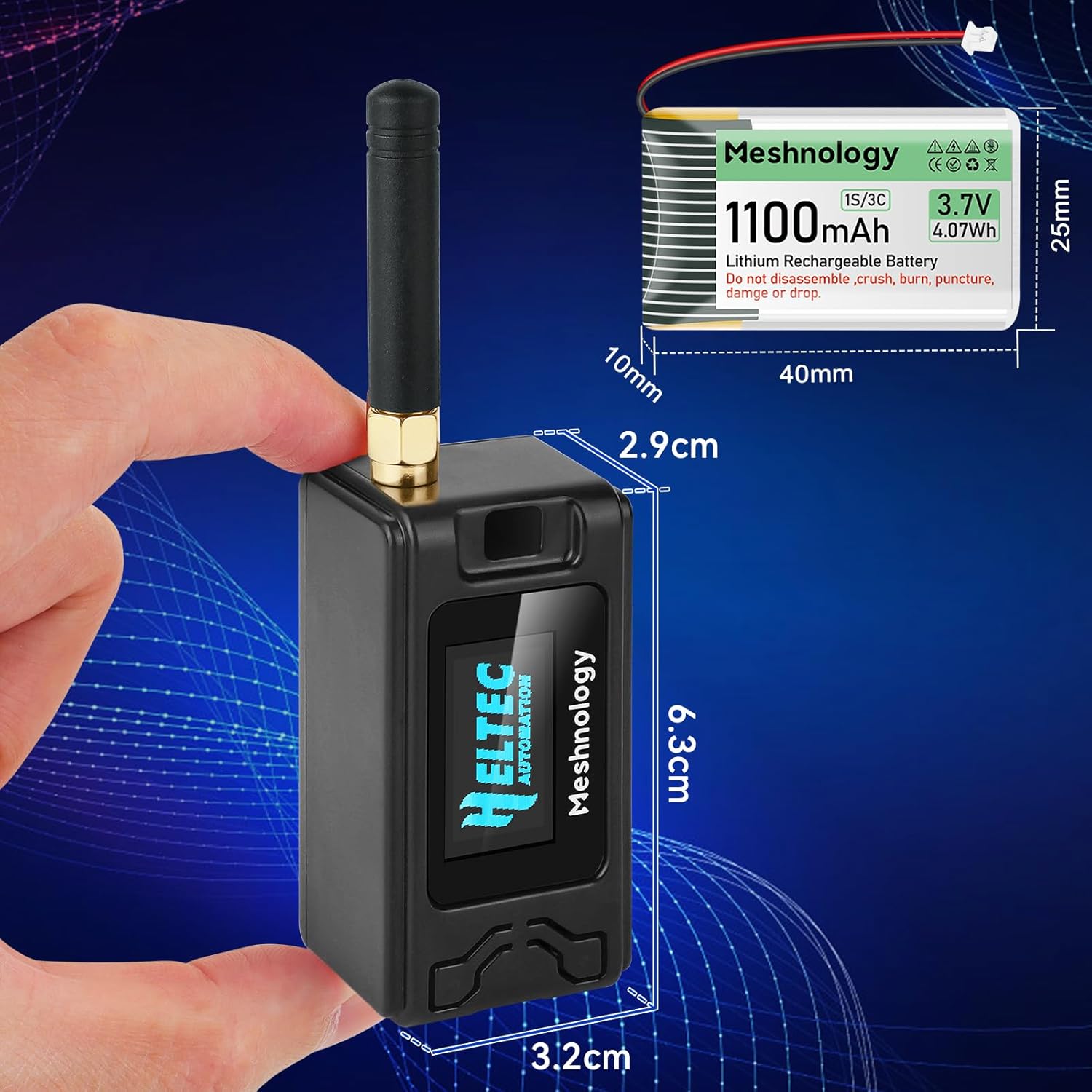 Heltec ESP32 LoRa V3 Node Meshtastic Kit with 1100mAh Battery & Case ...