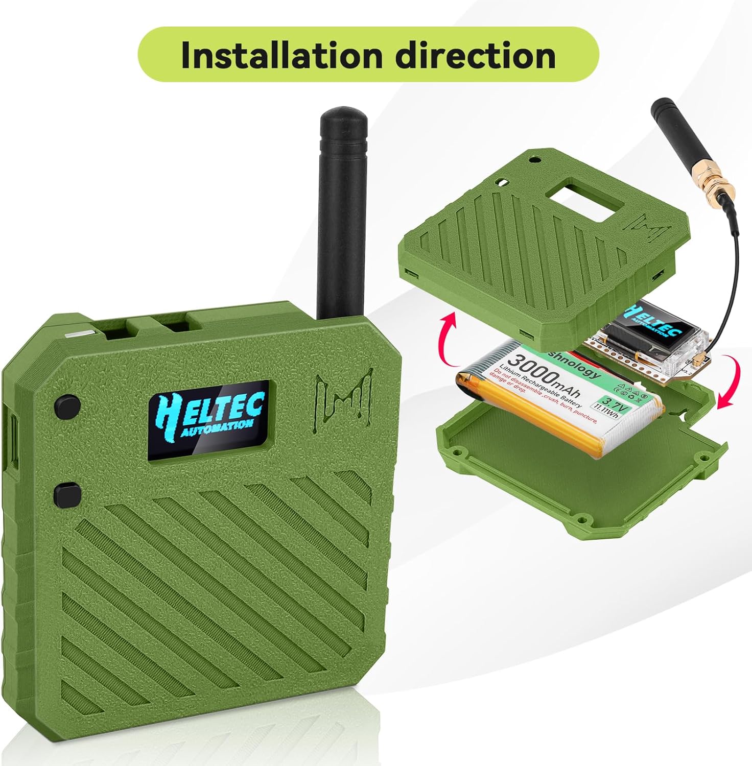 N33 Esp32 Lora V3 Kit With 915mhz Antenna Battery And Case For Meshtastic Iot Meshnology