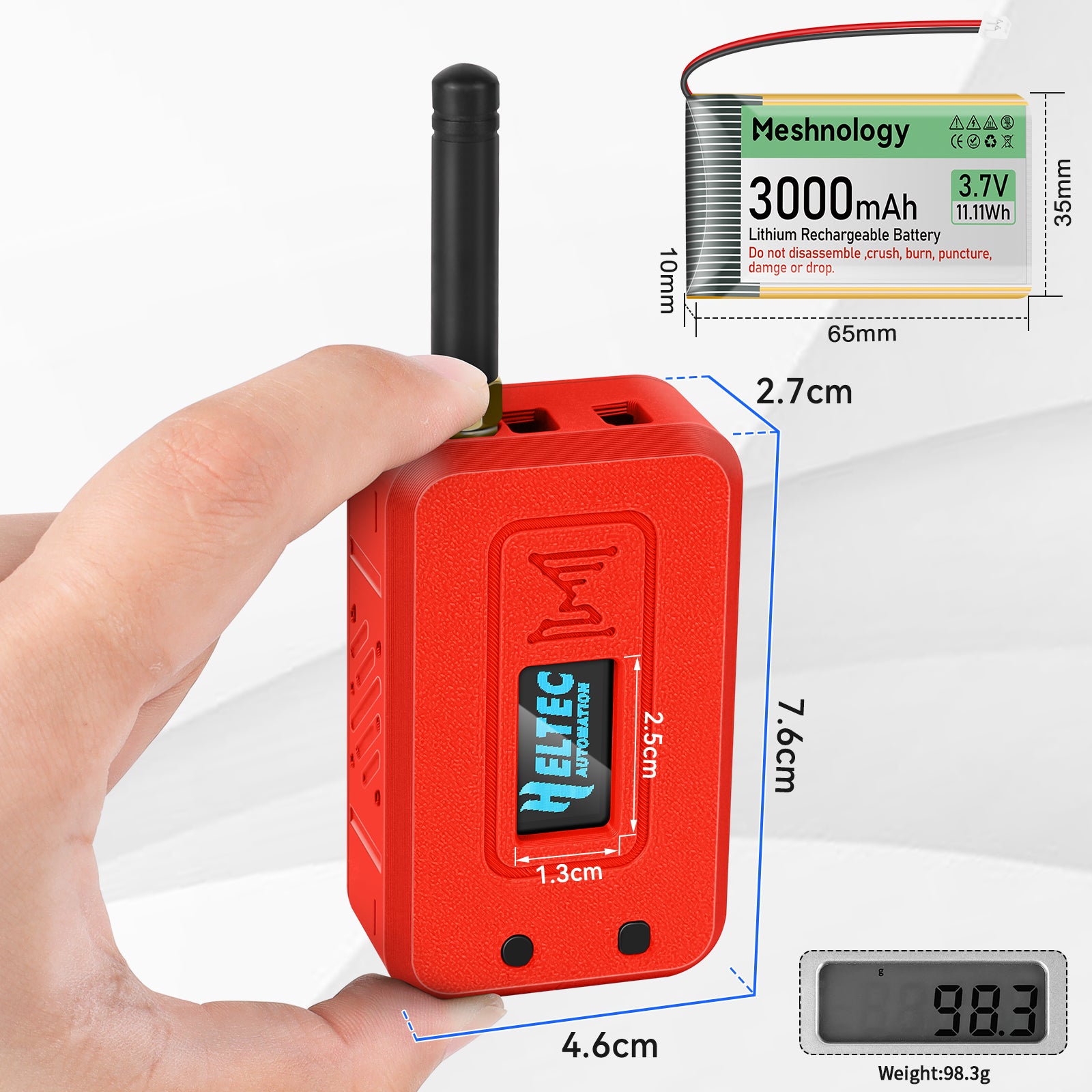 N35 Esp32 Lora V3 Board Kit 863~928mhz Antenna 3000mah Battery C Meshnology