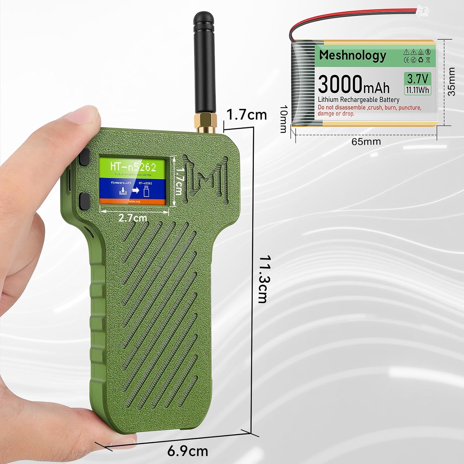N36 - Mesh Kit: nRF52840 LoRa Node with - 863~928MHz Antenna GPS, TFT ...