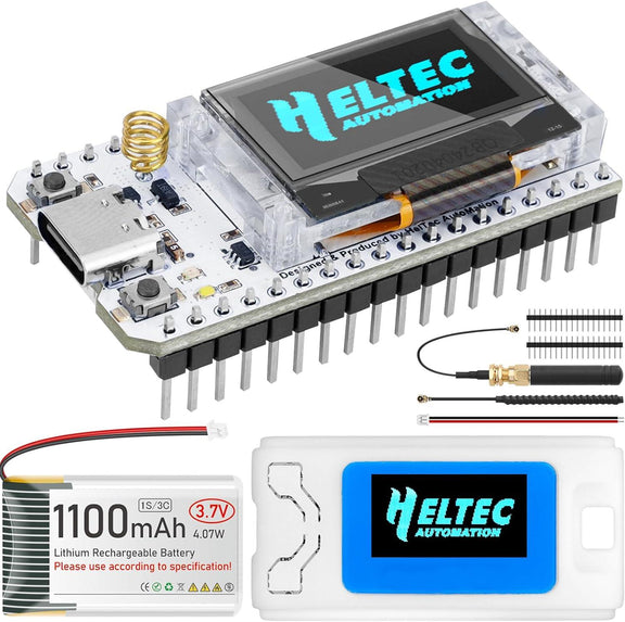 Heltec ESP32 LoRa V3 Node Kit - Protective Case + Battery + 2 Antennas – Meshnology